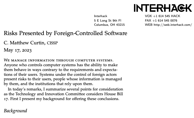 On Risks Presented by Foreign-Controlled Software — The Computer Expert ...